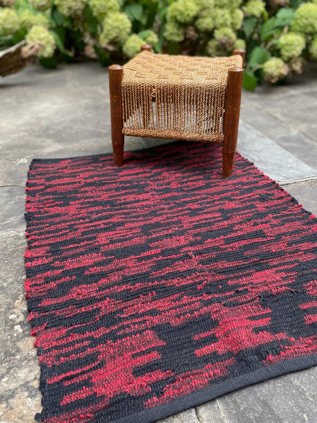 Red and Black Pendleton Wool Rag Rug - Etsy