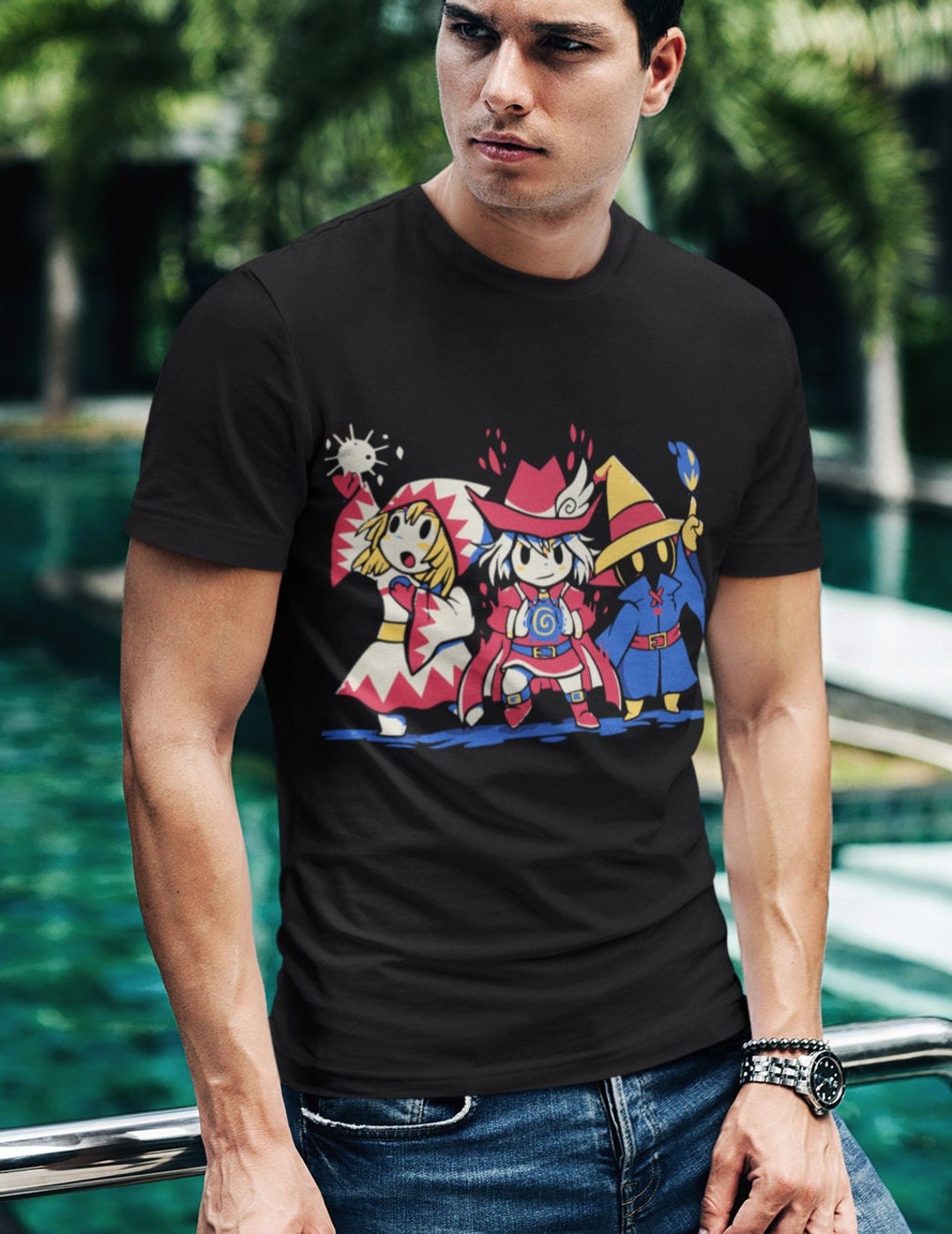 Retro Unisex Final Fantasy Mages Tee - Black Mage White Mage Red Mage ...