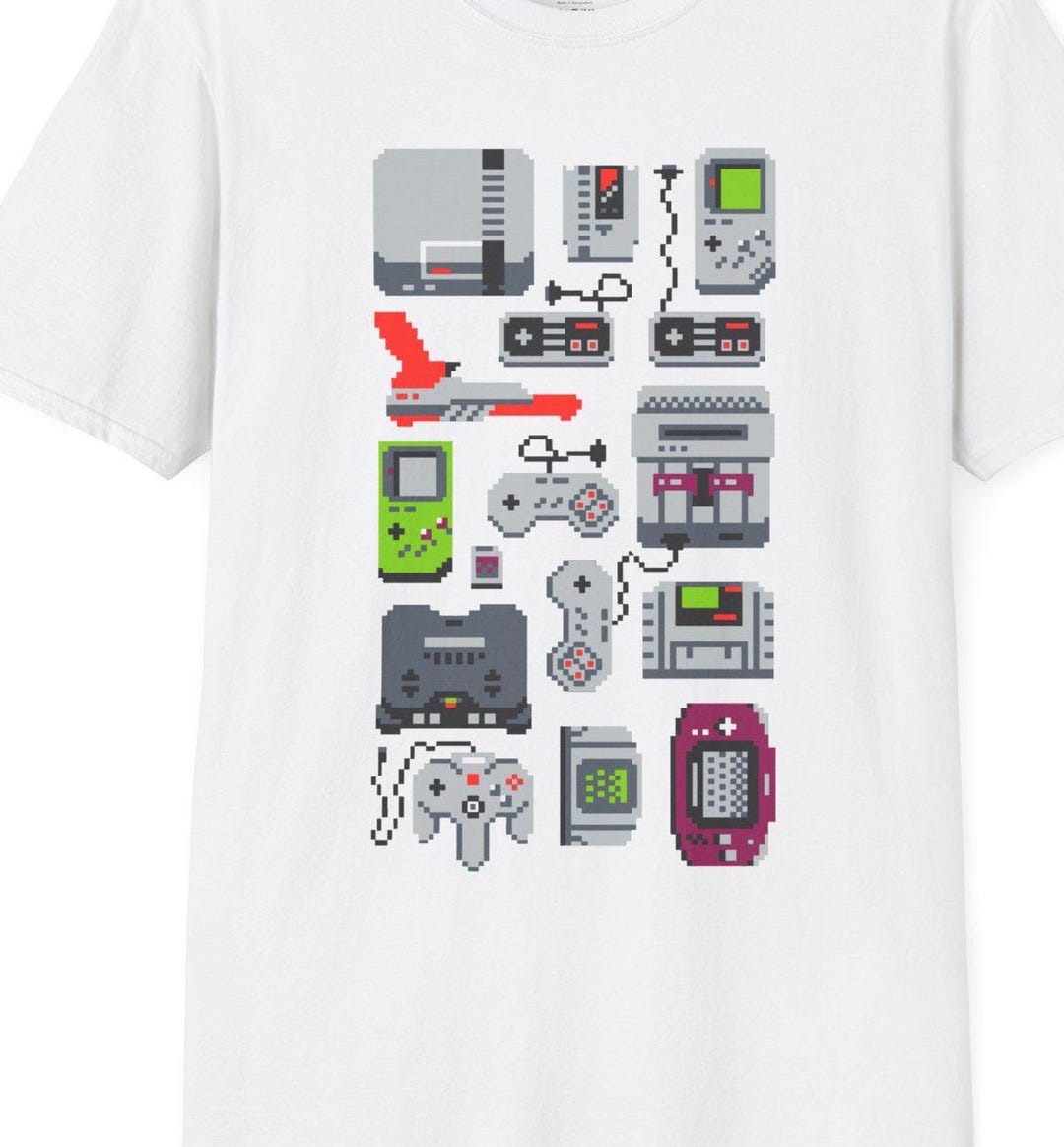 Retro Gamer T-shirt, Video Game Console Tee, Old School Gaming Shirt ...