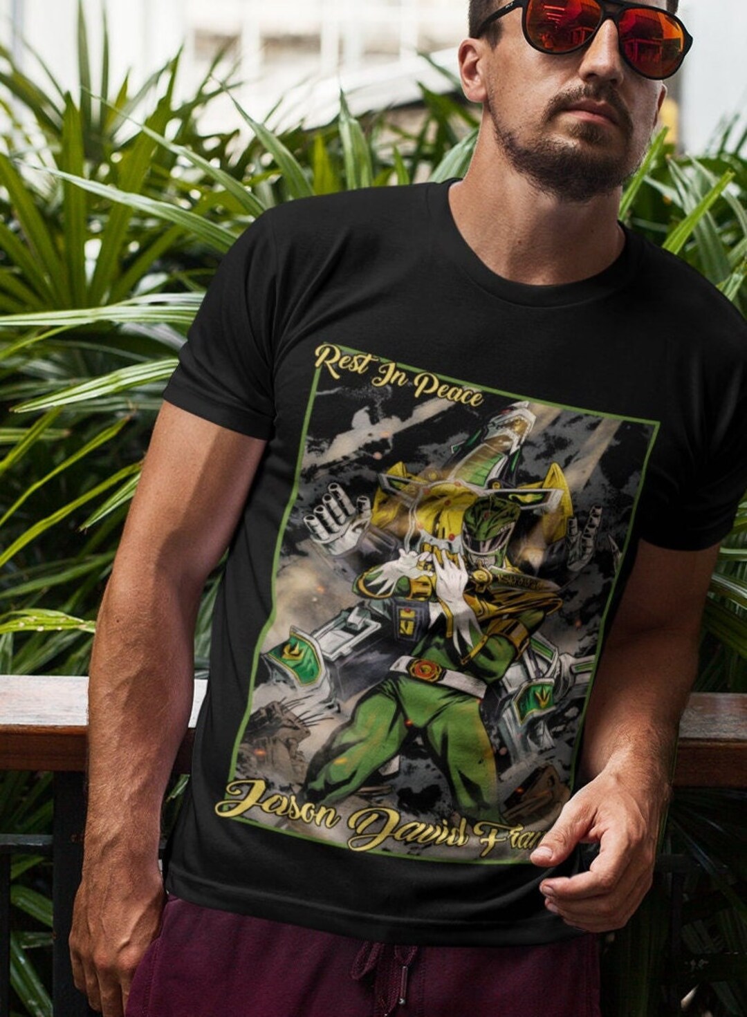 Rest in Peace Green Ranger Jason David Frank Retro Power Rangers Green ...