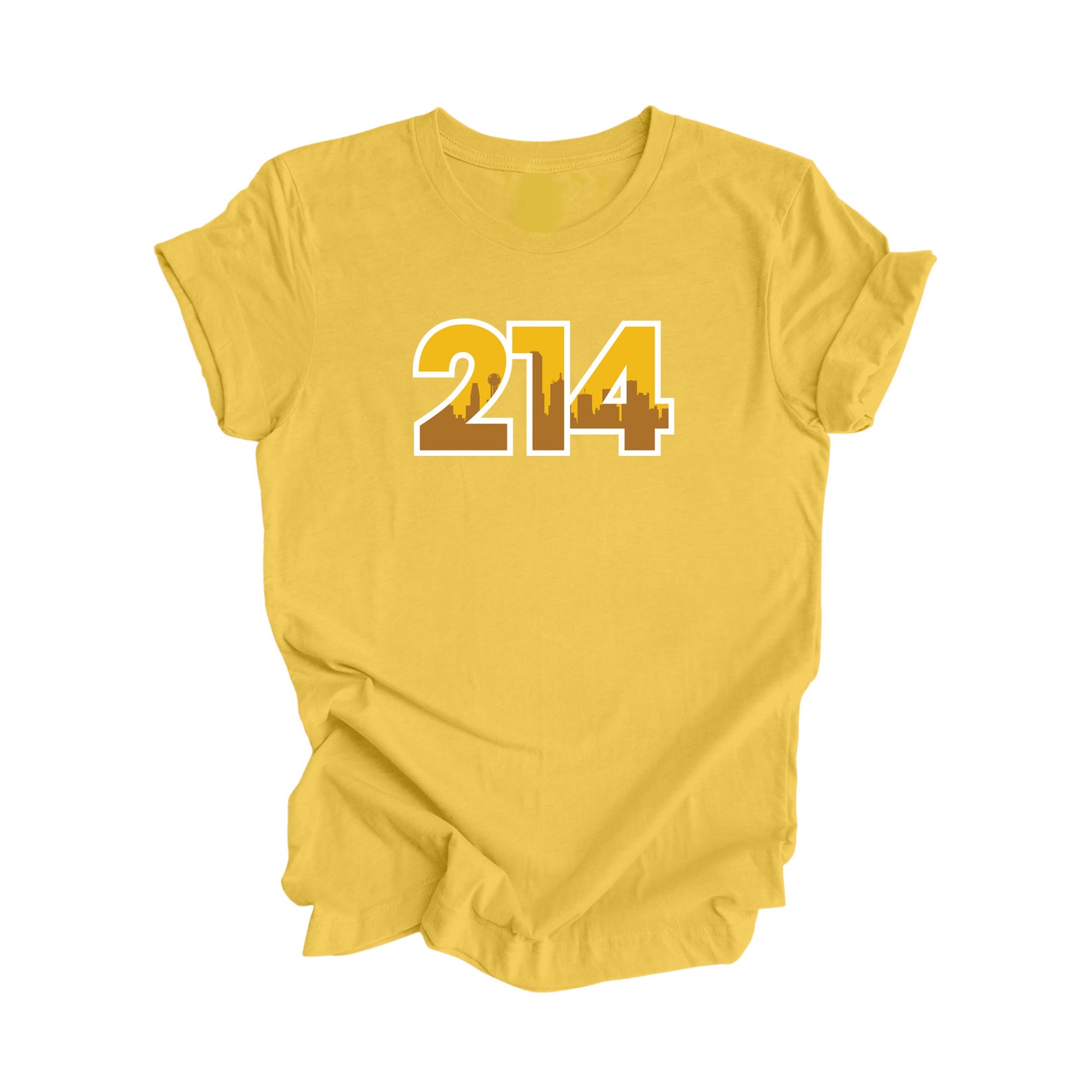 214 Dallas Texas USA Area Code City Skyline Gift - Unisex T-shirt ...