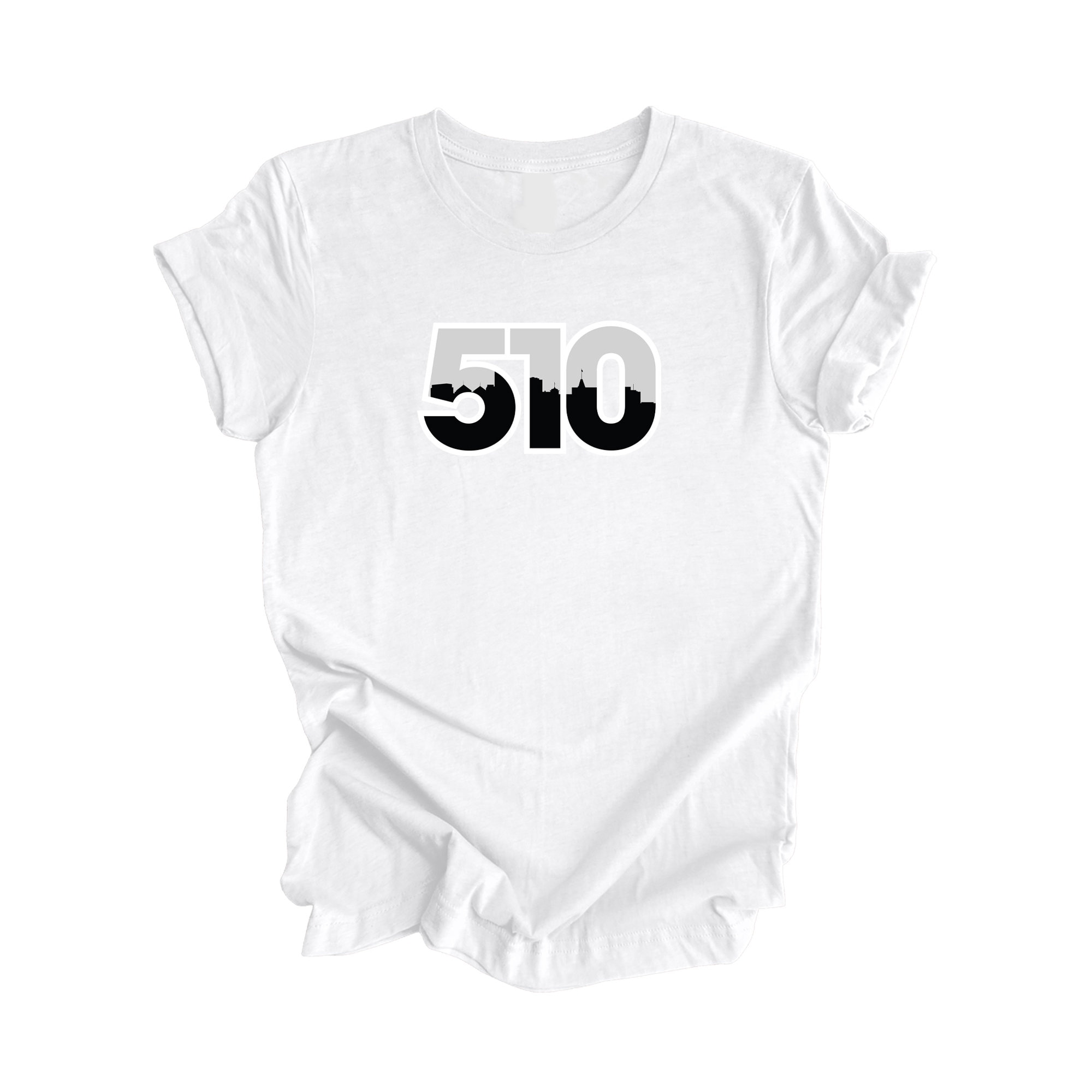 510 Oakland California USA Area Code City Skyline Gift - Unisex T-shirt ...