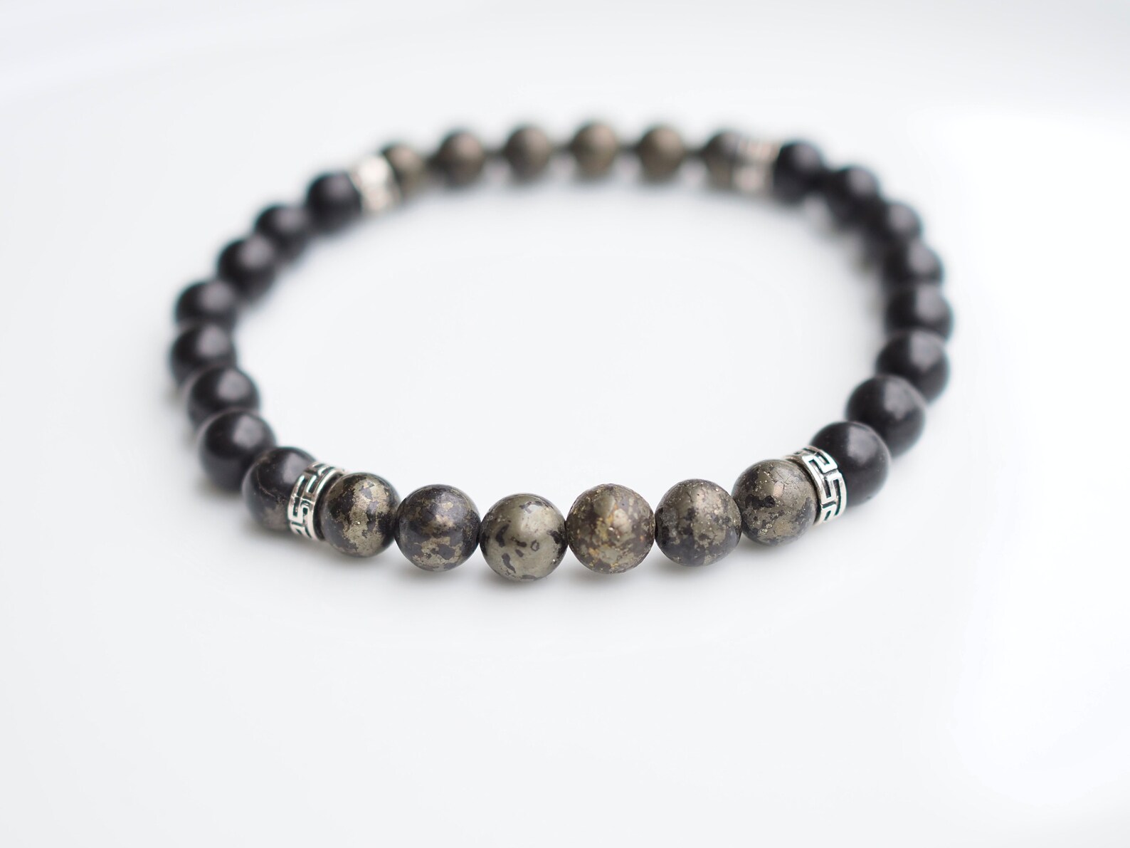 Men’s Healer’s Gold Crystal Healing Bracelet - Pyrite/magnetite, Black ...