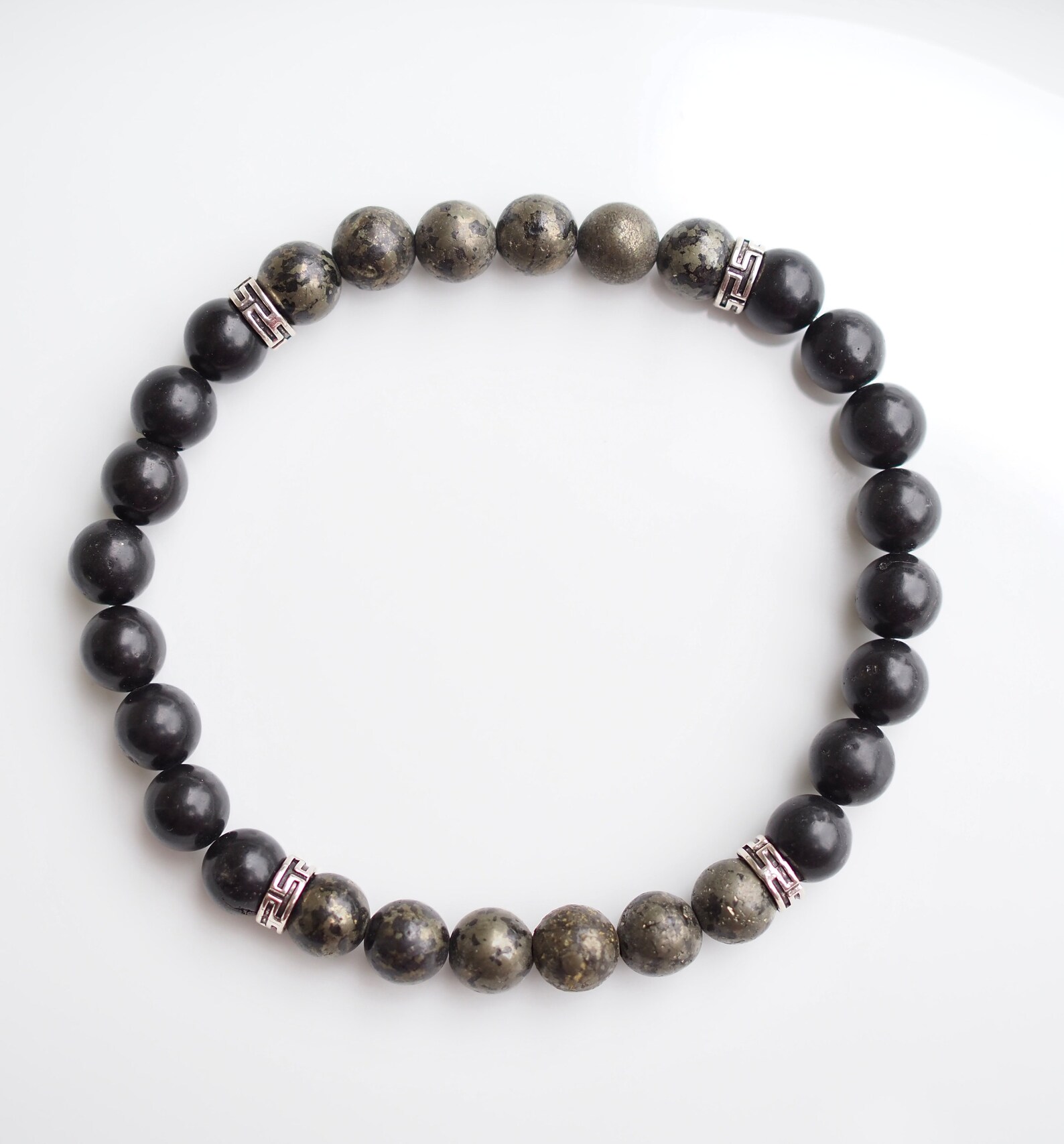 Men’s Healer’s Gold Crystal Healing Bracelet - Pyrite/magnetite, Black ...