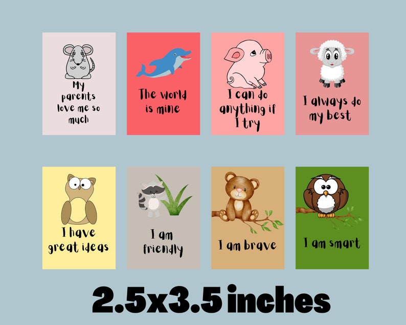 Children Positive Affirmation Cards, Motivational Cards, Daily ...
