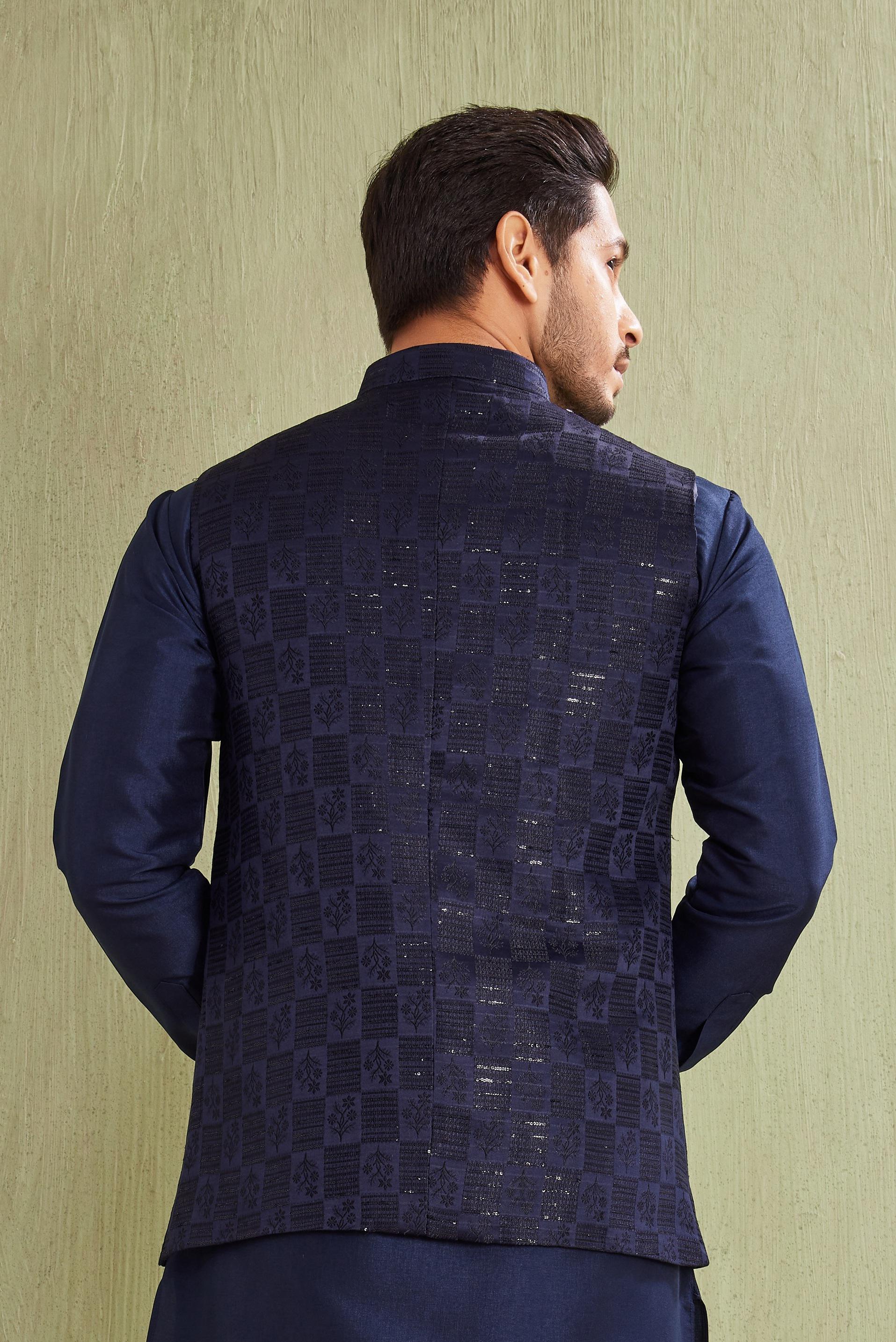 Indian Royal Ethnic Wedding Wear Slim Fit Waist Coat Nehru Jacket for ...