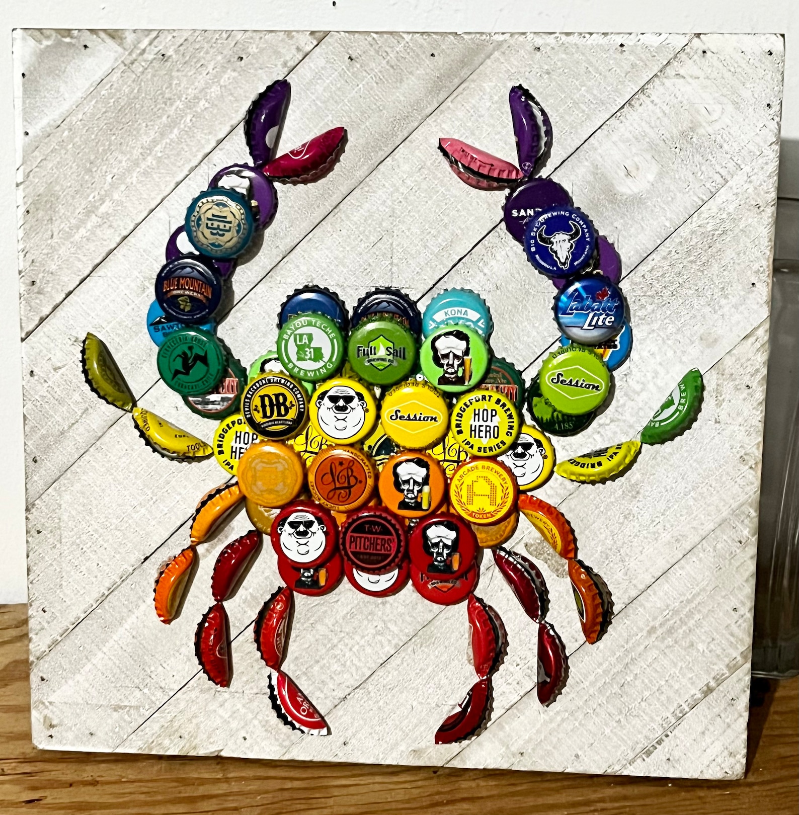 Custom Bottle Cap Crab Art – 12x12 Wall Decor – Personalized Colors ...