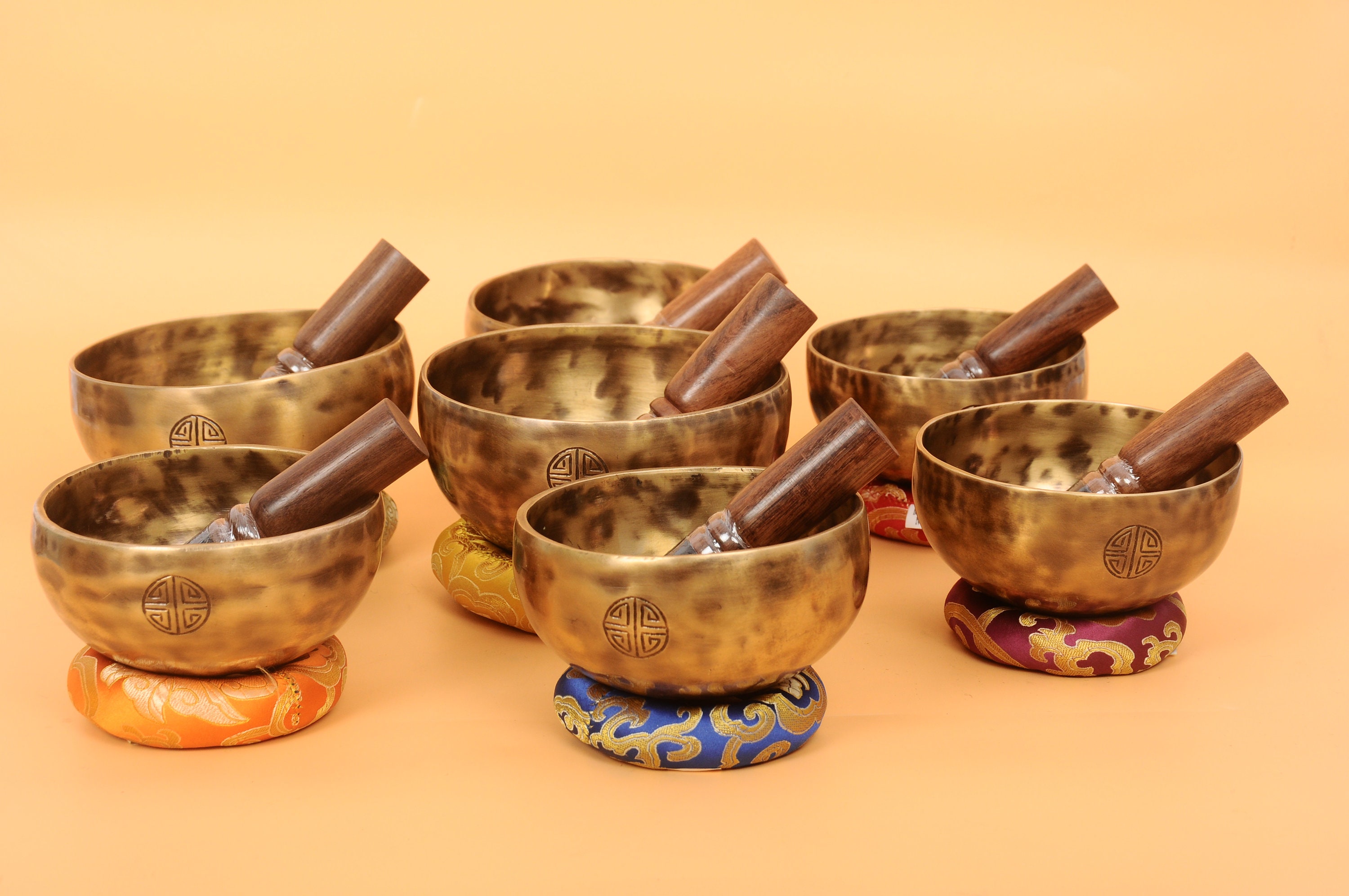 Special Tune Full Moon Singing Bowl Set of 7-chakra Set-tibetan Healing ...