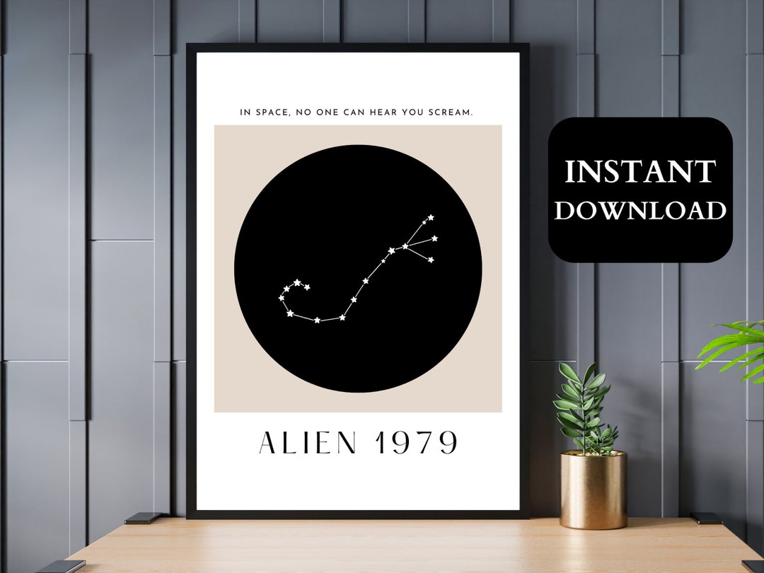 Horror Movie Wall Art, Halloween Printable Wall Art, Alien Movie Wall ...
