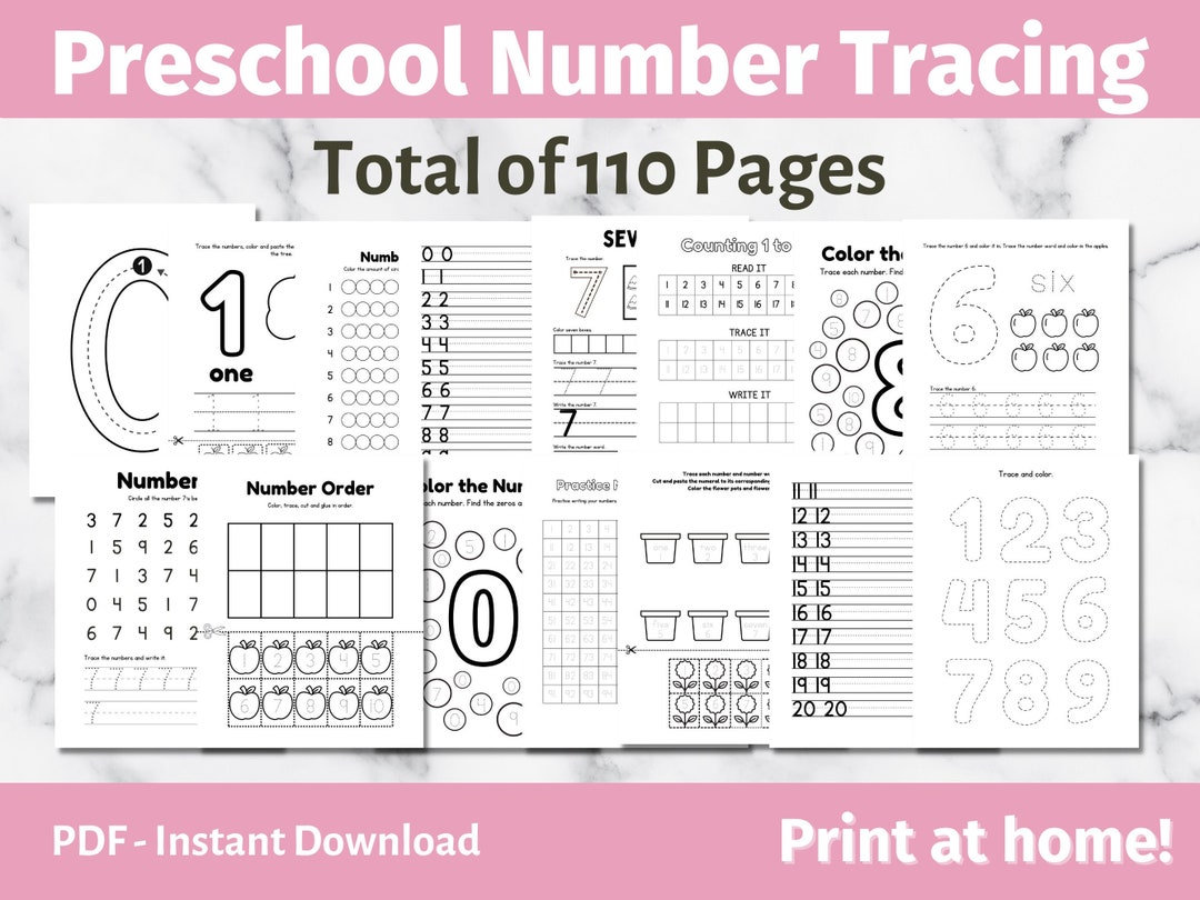 Preschool Worksheets Printable | Preschool Number Practice | Printable ...