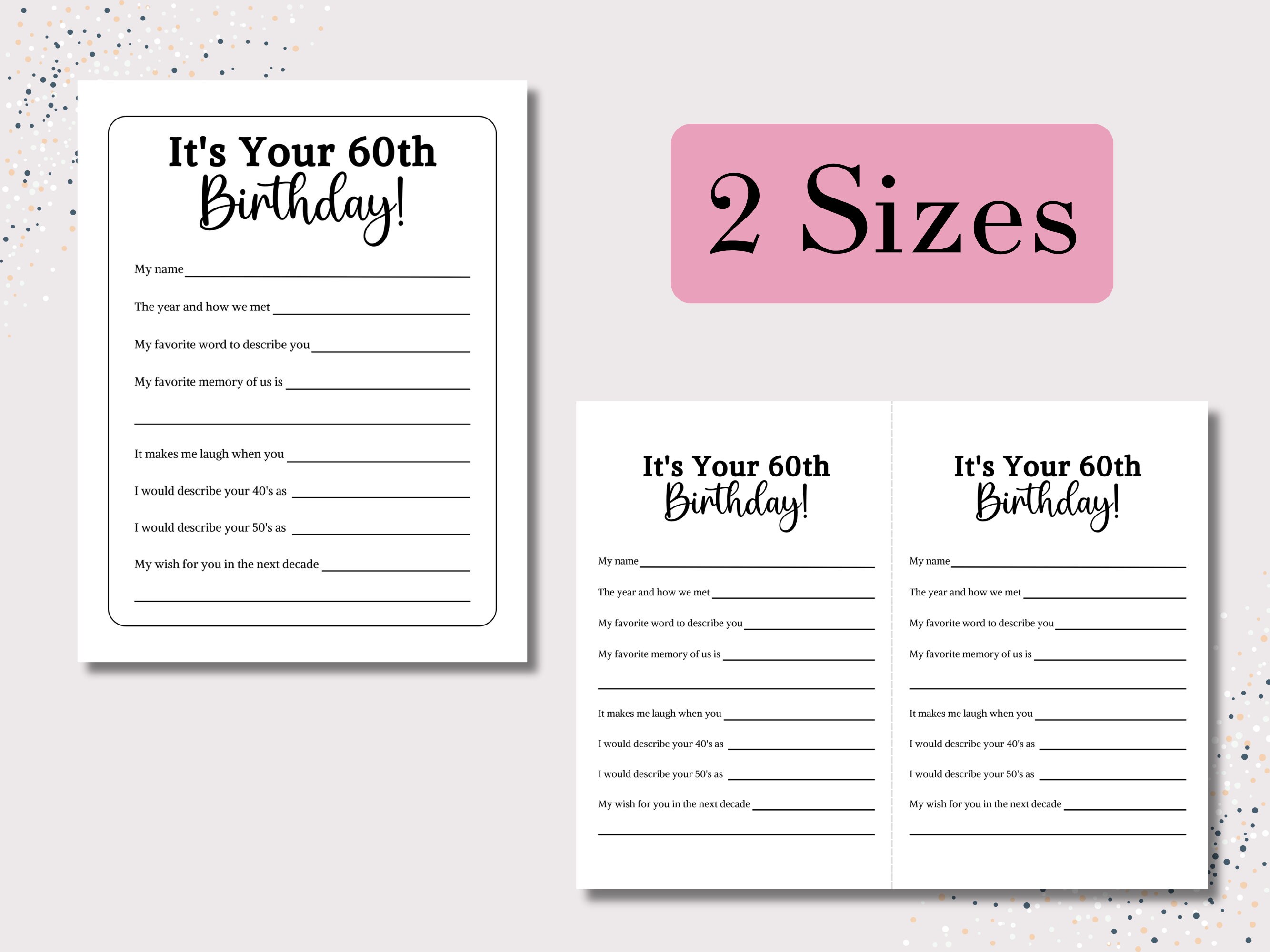 60th Birthday Game Printable, 60 Birthday Party Games, Milestone Birthday, Adult Birthday Party ...