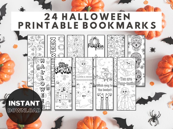 Halloween Bookmarks for Kids Printable Halloween Party - Etsy