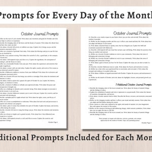 Printable Monthly Journal Prompts, Writing Prompts, Mental Health ...