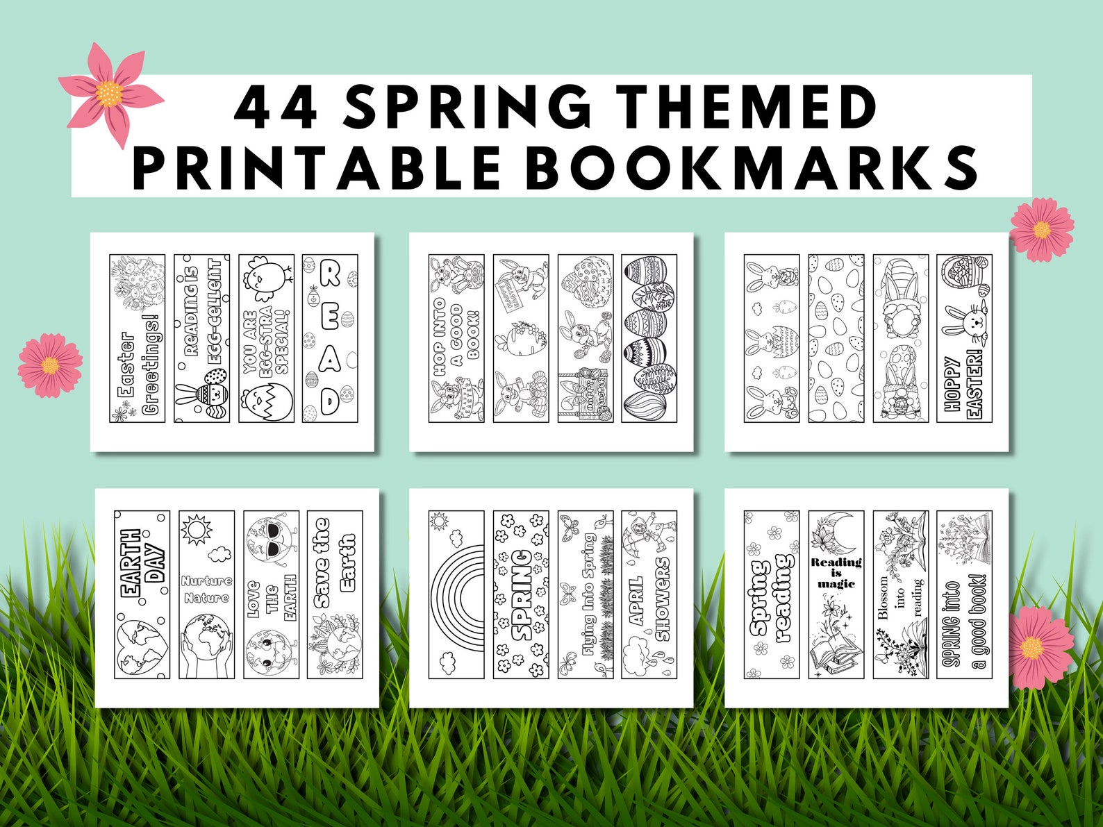 Easter Bookmarks, Spring Printable Bookmarks, Spring Crafts for Kids ...