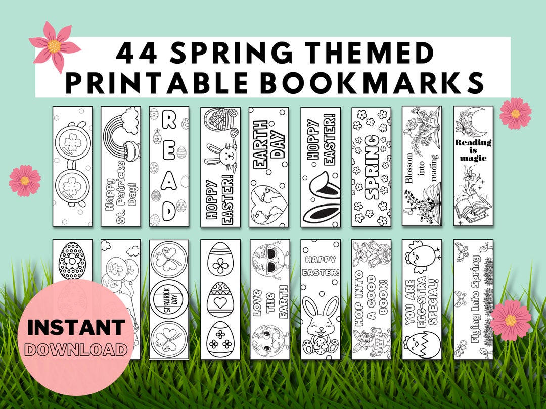 Easter Bookmarks, Spring Printable Bookmarks, Spring Crafts for Kids ...