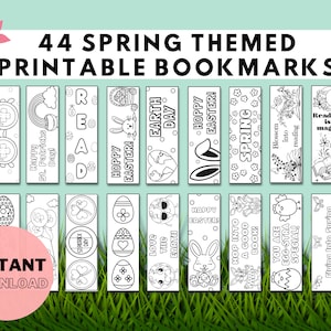 Easter Bookmarks, Spring Printable Bookmarks, Spring Crafts for Kids ...