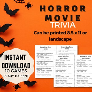 Horror Movie Trivia | Printable Halloween Party Games | Family Game ...