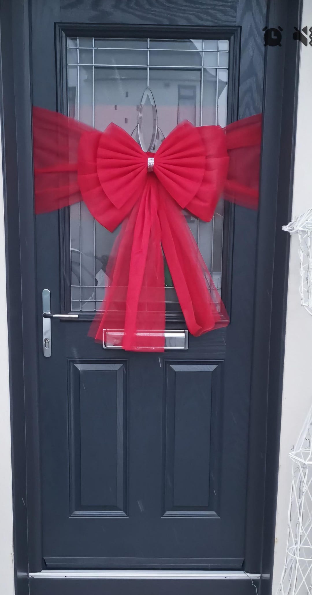 Red Christmas Door Bow - Etsy UK