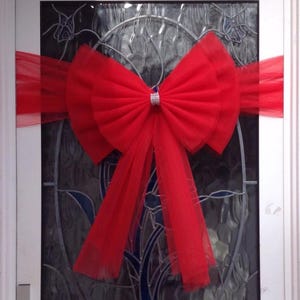 Red Christmas Door Bow - Etsy UK