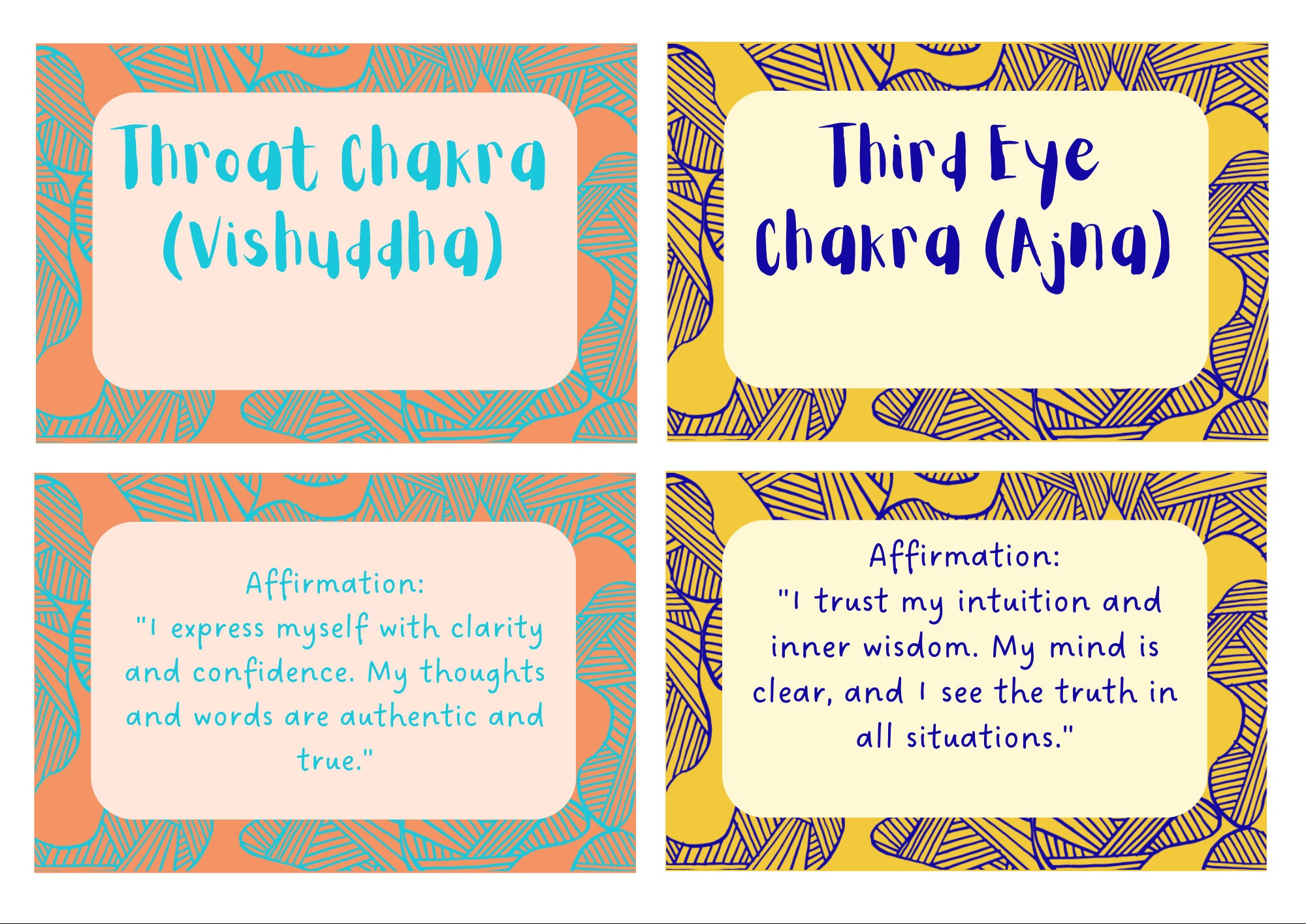 Chakra Affirmation Cards - Etsy