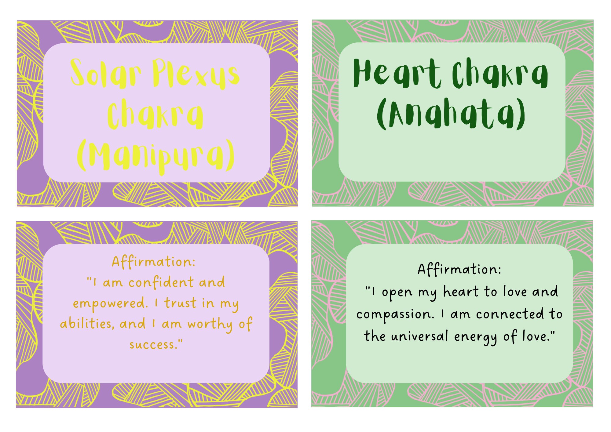 Chakra Affirmation Cards - Etsy