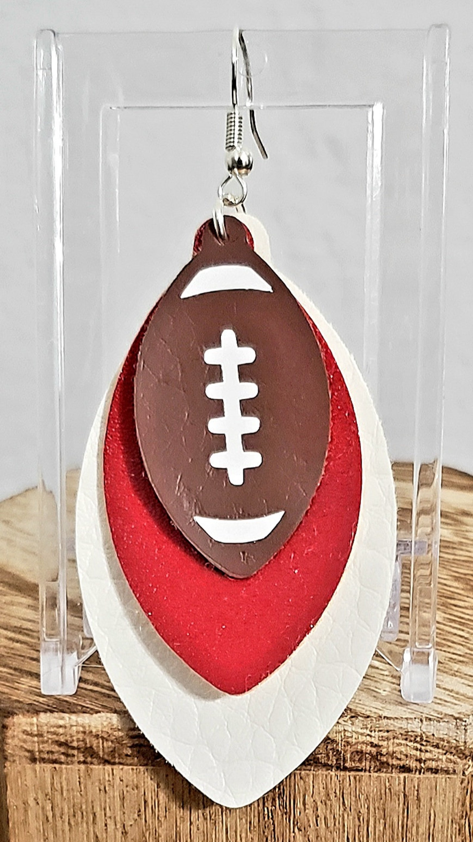 Football Earring SVG Template: Faux Leather Cutting Pattern (digital ...