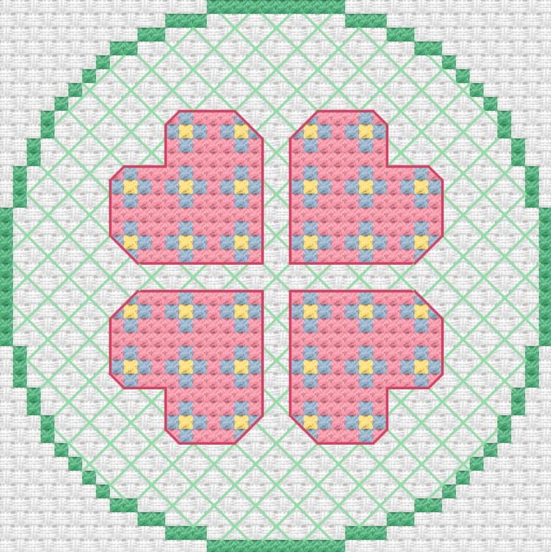 Cross Stitch Pattern, Hearts in a Round, Gift for Significant Other ...