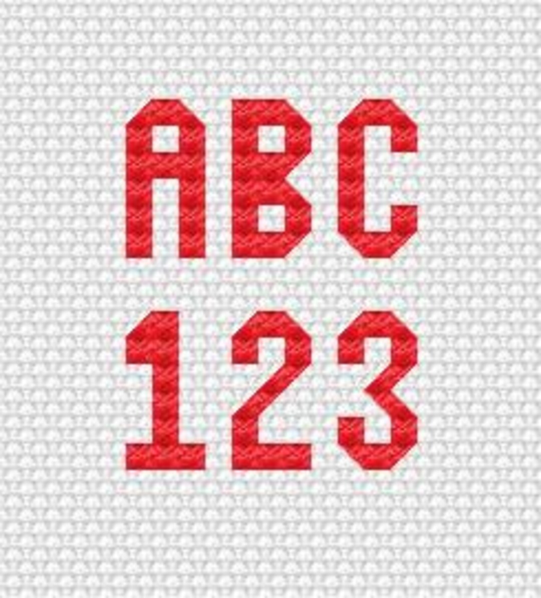 Cross Stitch Pattern, FONT, Block Letters 6 Tall, Uppercase, Numbers ...