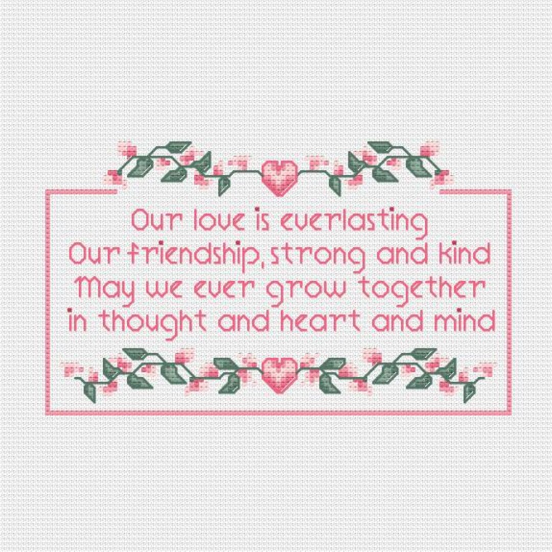 Our Love Poem Cross Stitch Pattern, Gift for Significant Other ...