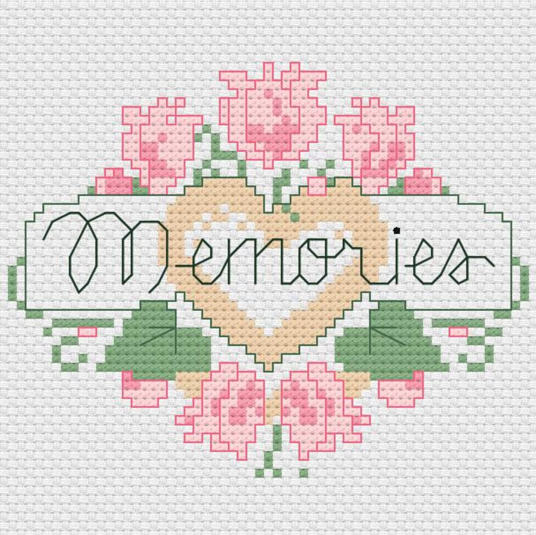 Cross Stitch Pattern, Memories, Photo Album Cover, Memory Box Cover ...
