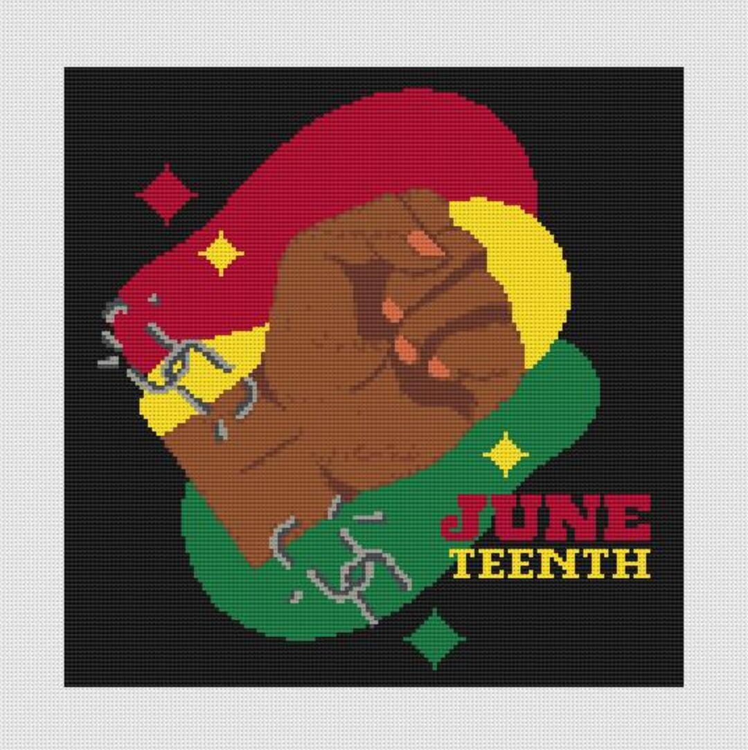 Juneteenth Cross Stitch Pattern, Artwork to Celebrate Emancipation ...