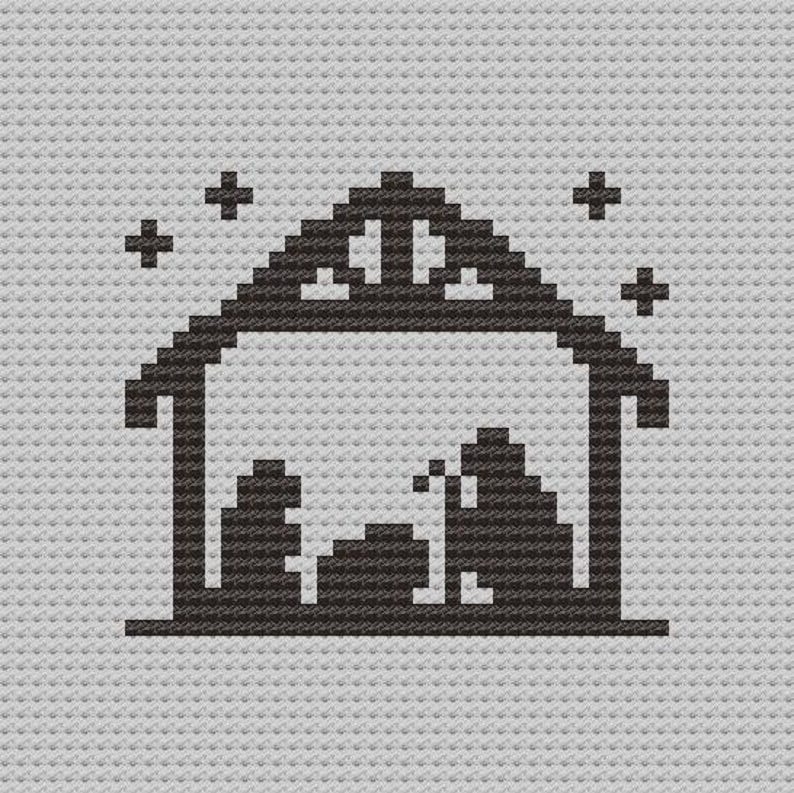 Nativity Scene Cross Stitch Pattern: Christian Christmas Ornament (PDF ...
