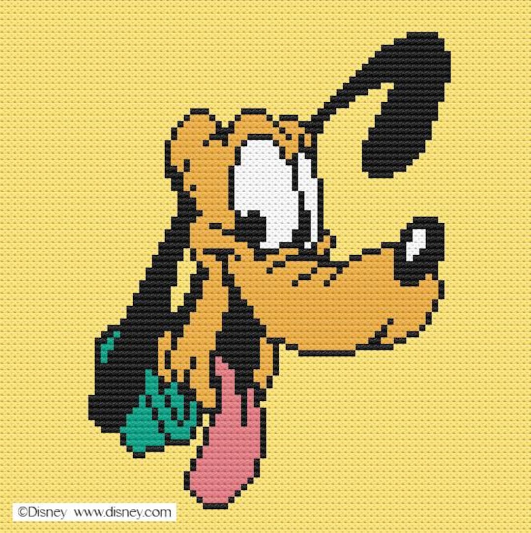 Pluto Cross Stitch Pattern, Disney Character, Craft Project for Kids ...