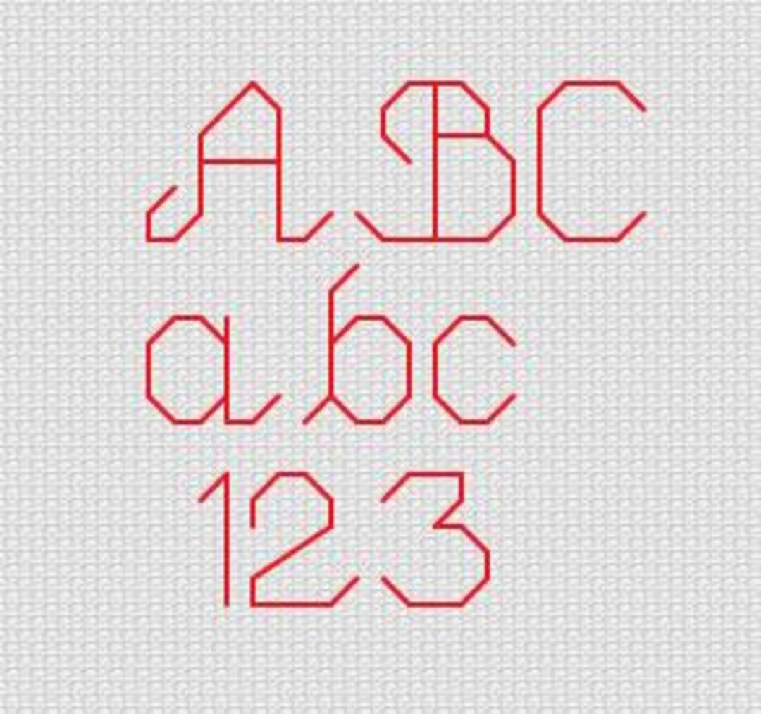 Cross Stitch Font Pattern, Backstitch Letters, Uppercase, Lowercase ...