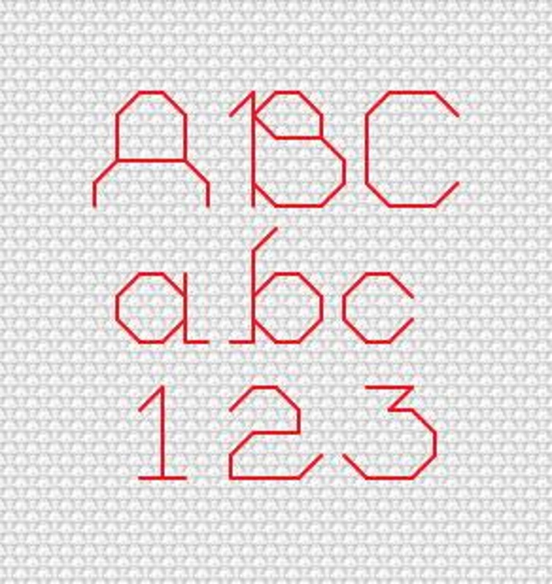 Cross Stitch Pattern, FONT, Backstitch Letters, Uppercase, Lowercase ...
