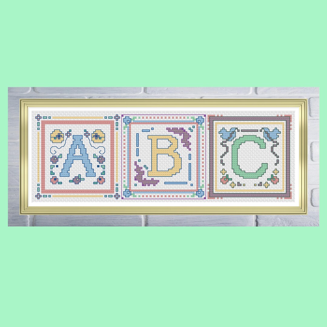 ABC Blocks Cross Stitch Pattern, Baby Gift, Handmade Gift for New ...