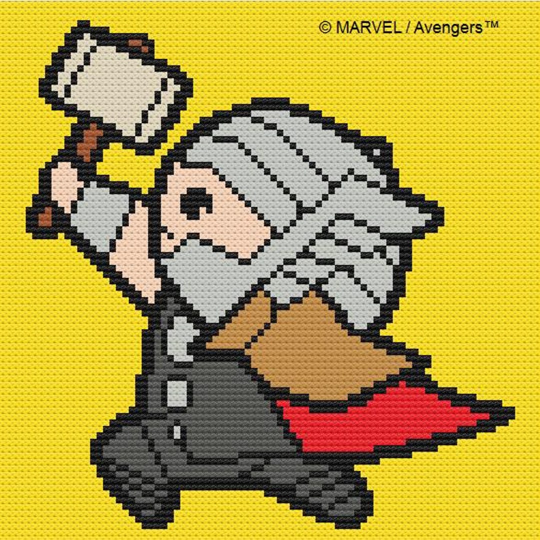 Thor Cross Stitch Pattern, MARVEL Comics Character, Superhero, Craft ...