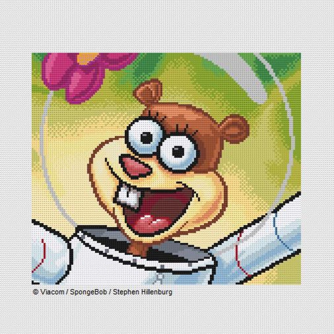 Sandy Cheeks Cross Stitch Pattern, Cartoon Character, Craft Project ...