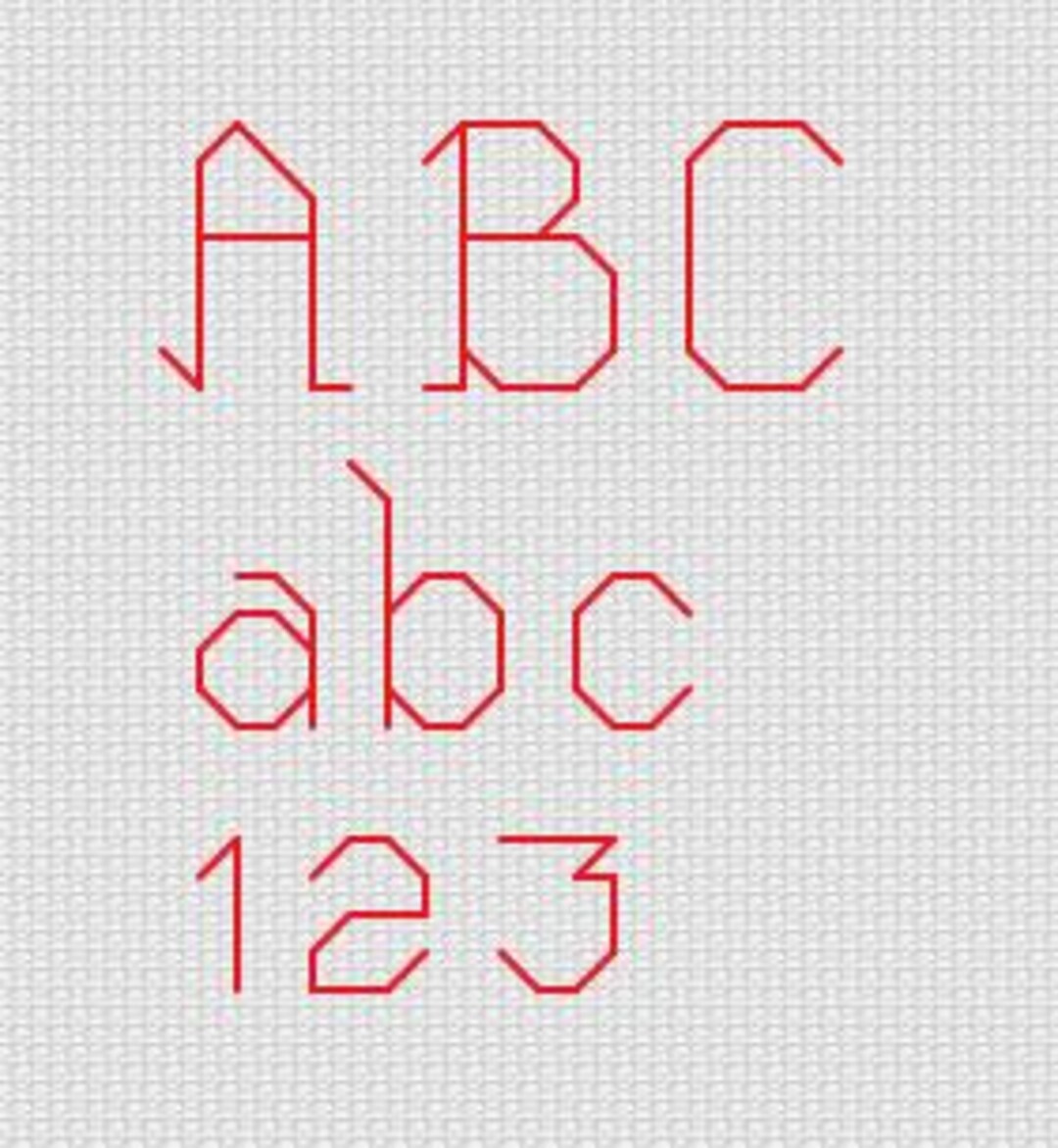 Cross Stitch Font Pattern, Backstitch Letters, Uppercase, Lowercase ...