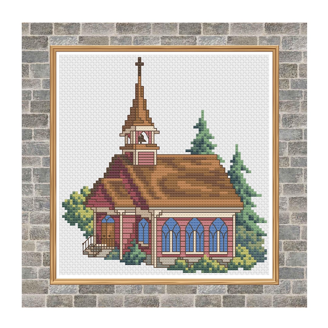 Church Cross Stitch Pattern: Religious Home Decor (PDF Digital Download ...