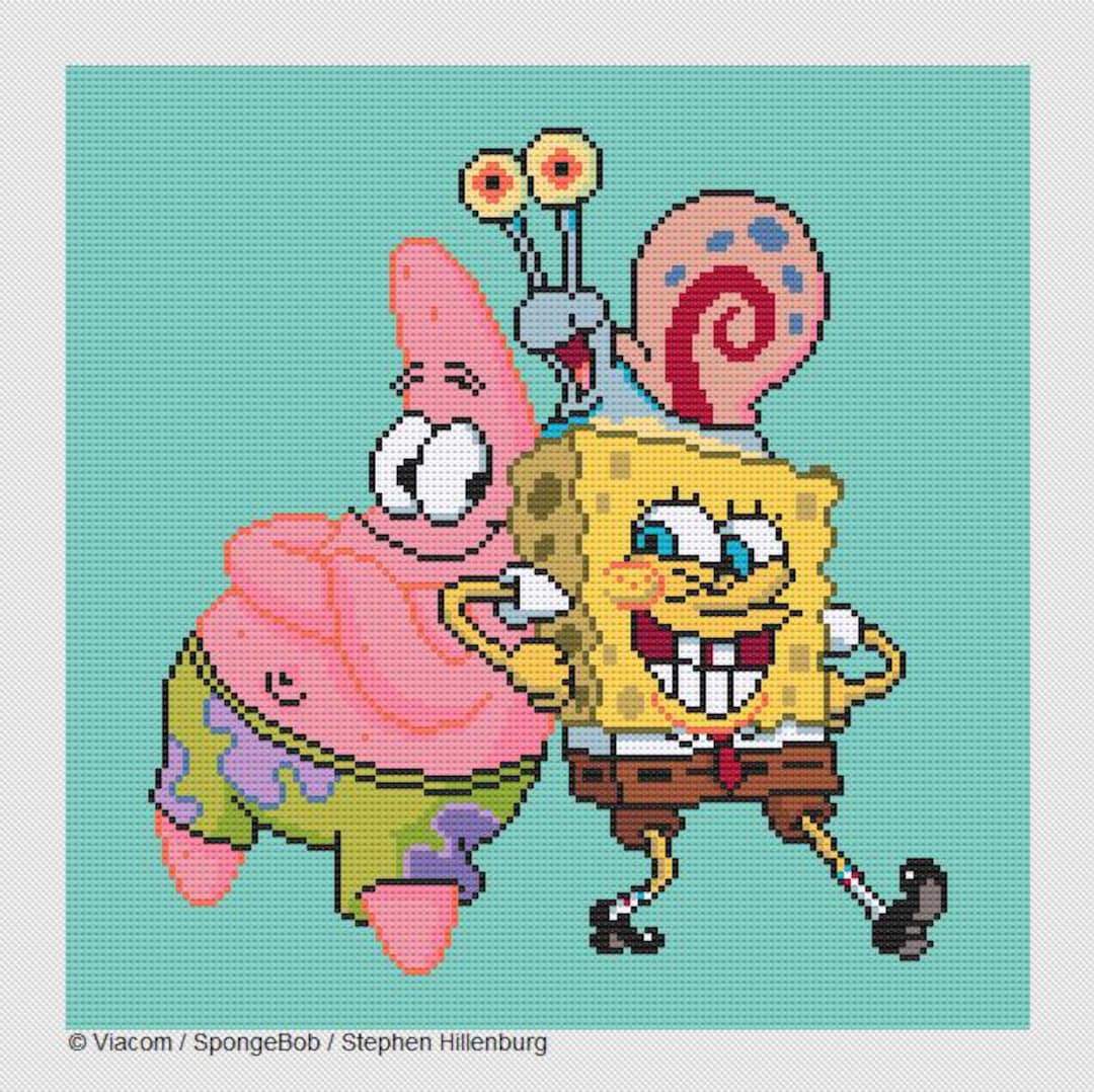 Spongebob Squarepants Cross Stitch Pattern, Patrick and Gary, Cartoon ...