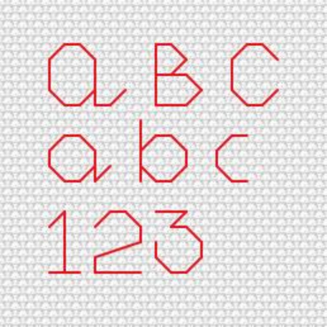 Cross Stitch Pattern, FONT, Backstitch Letters, Uppercase, Lowercase ...