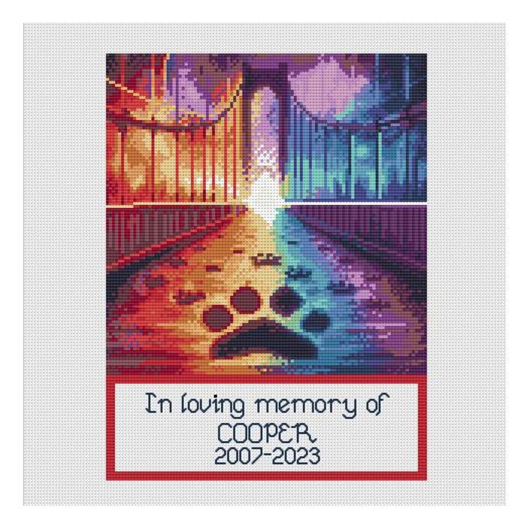 Rainbow Bridge Cross Stitch Pattern, Memorial Gift for Pet Parent, in ...