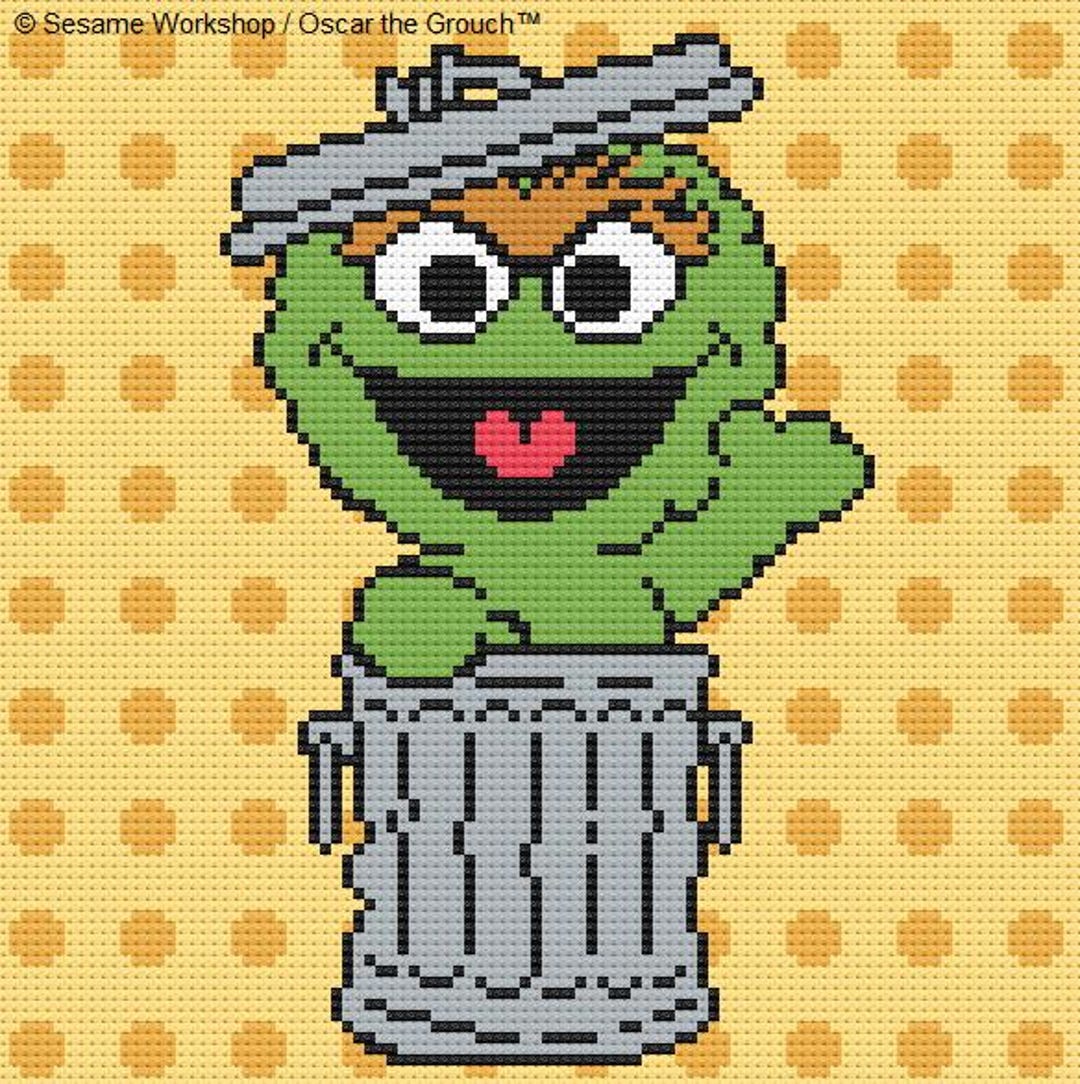 Oscar the Grouch Cross Stitch Pattern, Sesame Street Character, Craft ...