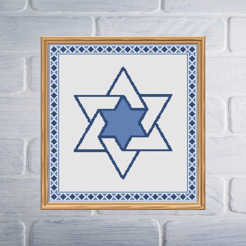 Star of David Cross Stitch Pattern: Jewish Symbol (PDF Digital Download ...