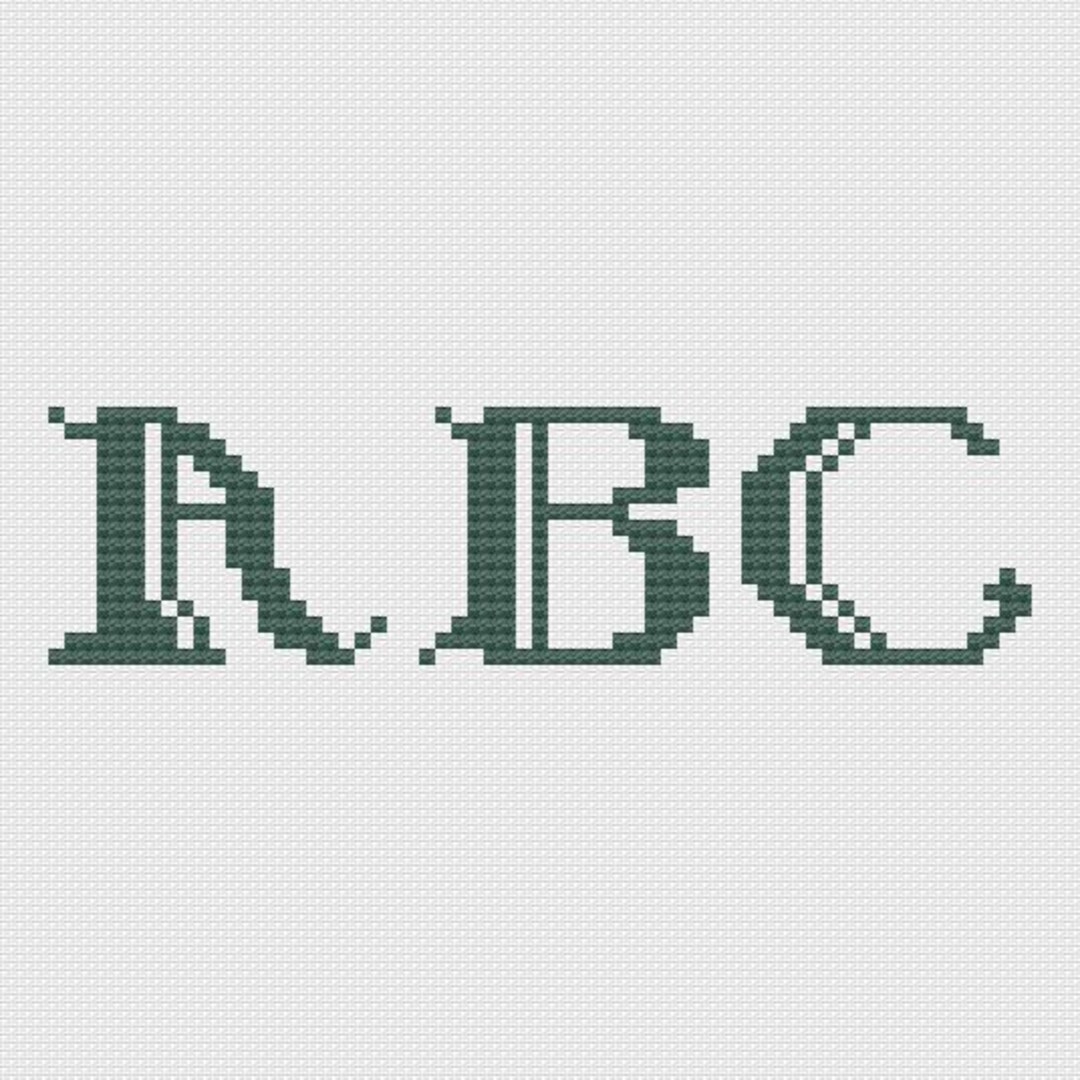 Cross Stitch Pattern, FONT, Fancy Block Letters 16 Tall, Uppercase ...