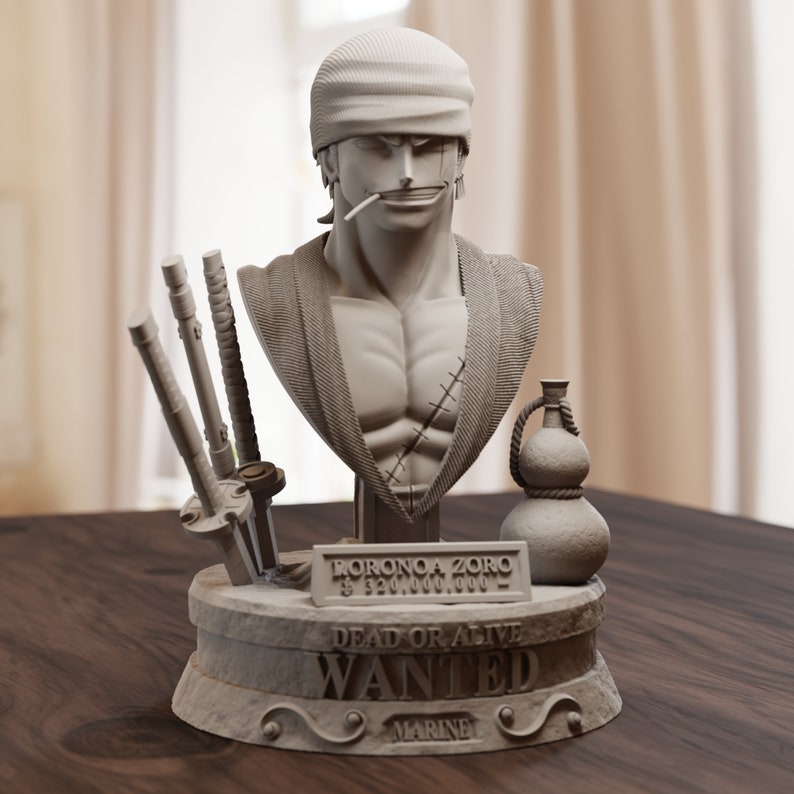Roronoa Zoro One Piece Maximum Detailed 8k 3d Printed Etsyde