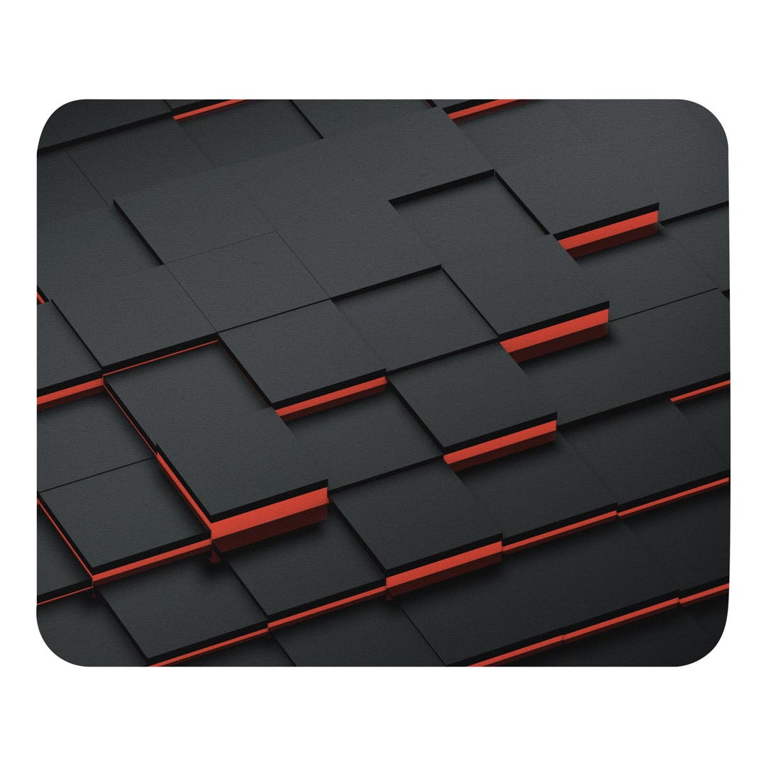 Elegant Red and Black Mouse Pad - Etsy