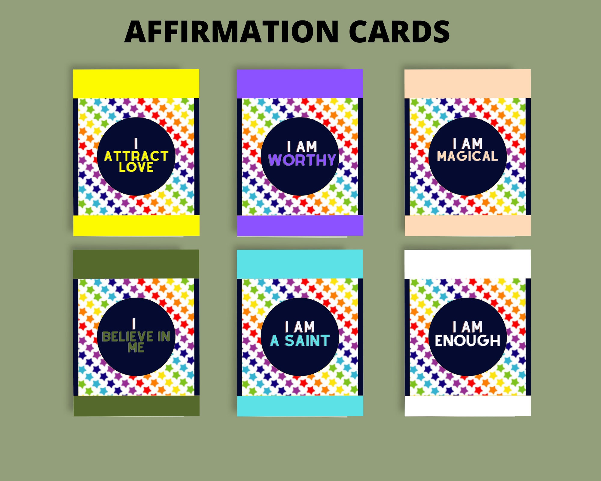 Printable Positive Affirmation Cards, Affirmation Cards for Confidence ...