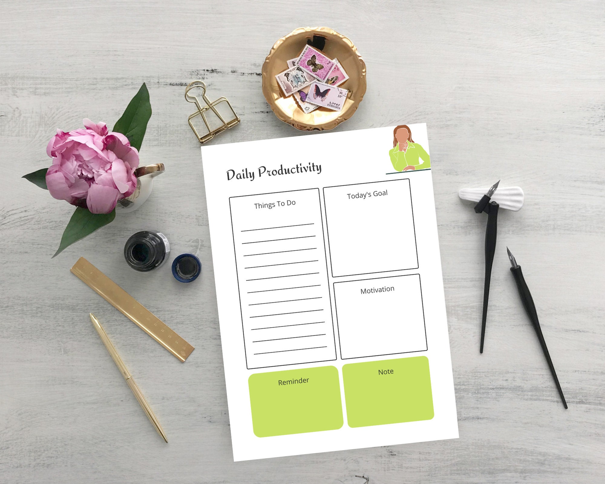 Editable Productivity Daily Planner Printable Digital Planner - Etsy